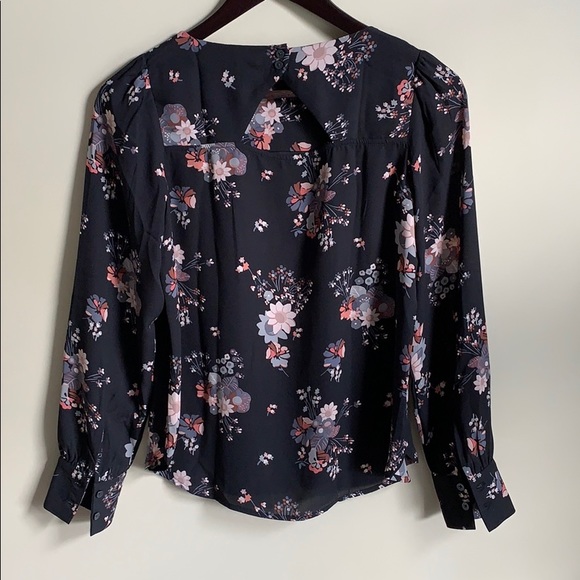 LOFT | Tops | Loft Petite Bouquet Cutout Back Blouse | Poshmark